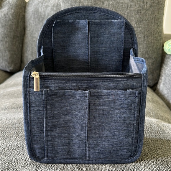 Loungefly | Other | Loungefly Dark Blue Organizer Bag With Gold Zipper ...